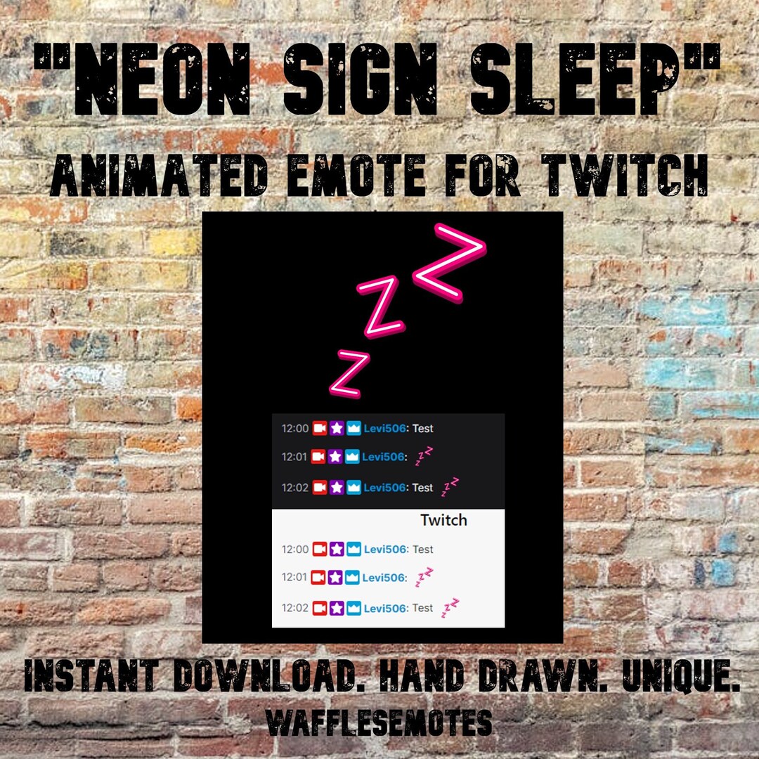 Animated Neon Sign "sleep" Emote for Twitch - Etsy