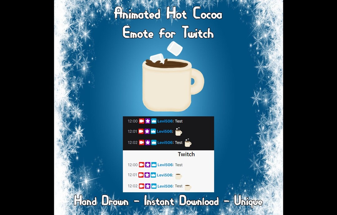 Christmas Animated Hot Cocoa Emote for Twitch - Etsy