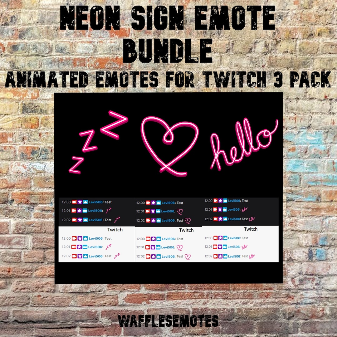 Animated Neon Sign Emotes for Twitch 3 Pack - Etsy