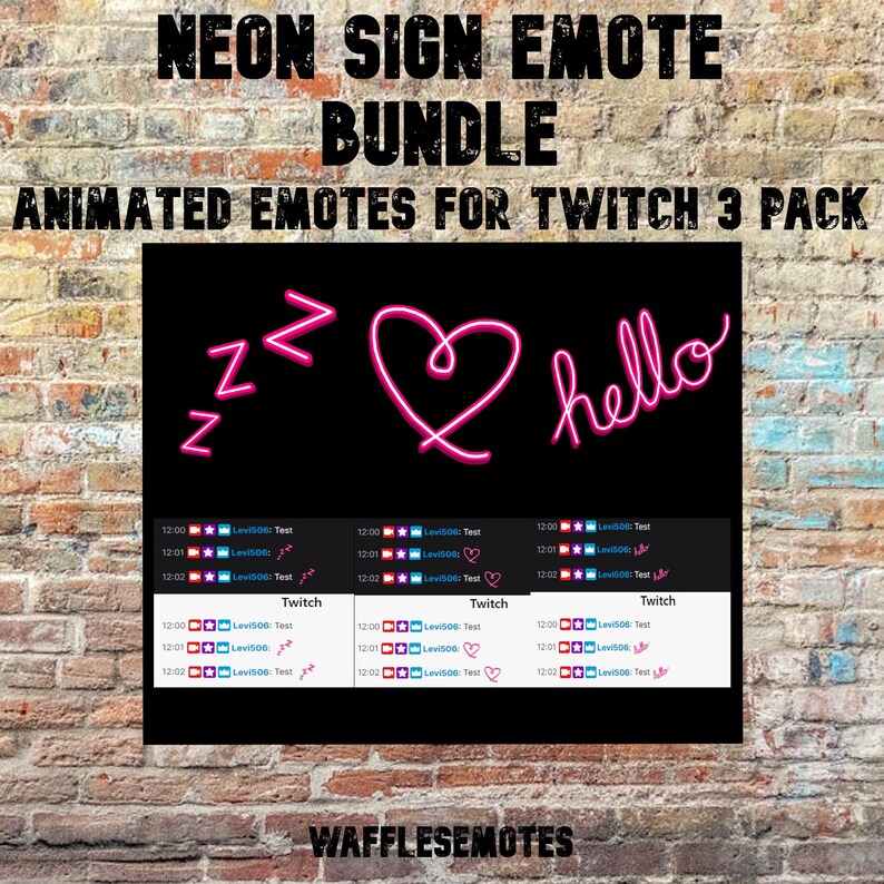 Animated Neon Sign Emotes for Twitch 3 Pack - Etsy UK