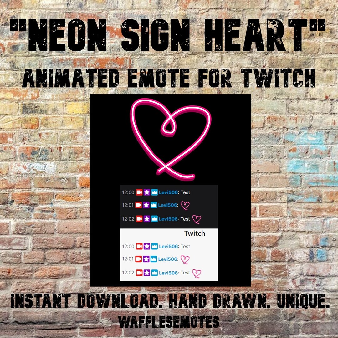 Animated Neon Sign Heart Emote for Twitch - Etsy