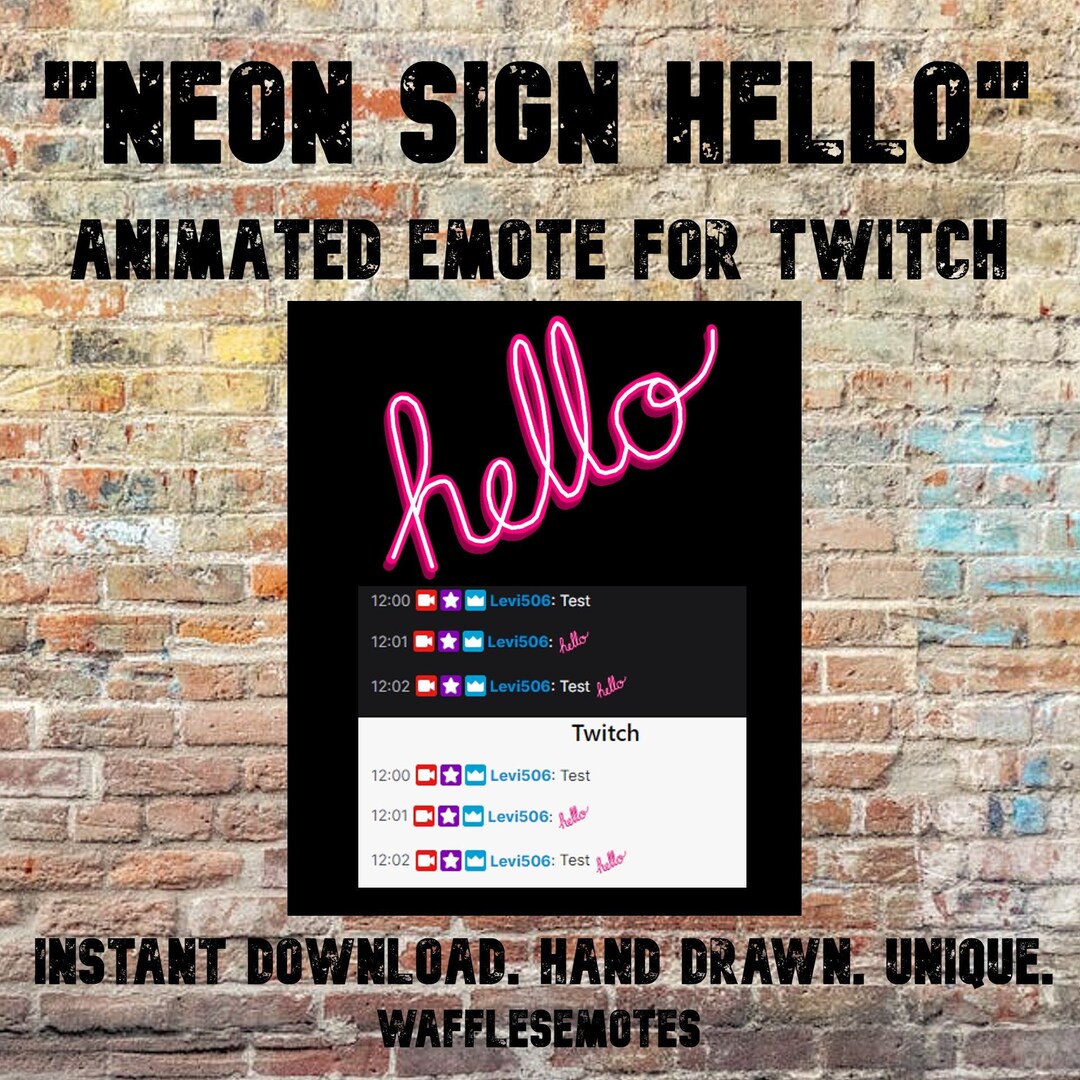Animated Neon Sign "hello" Emote for Twitch - Etsy