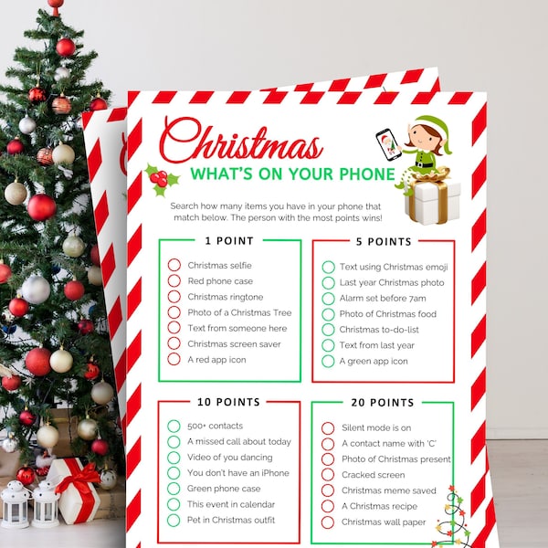 Christmas Whats on Your Phone - Etsy