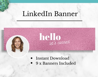 Pink Linkedin Banner Template Linkedin Profile Background - Etsy