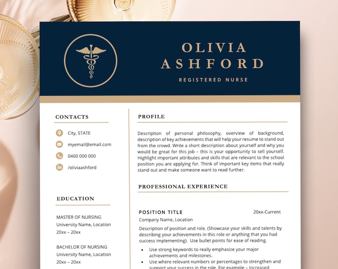 Resume Template, Nursing Resume Template for Google Docs, New Grad ...