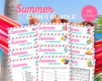 Pool Party Themed Printable Games Printable Summertime Party - Etsy