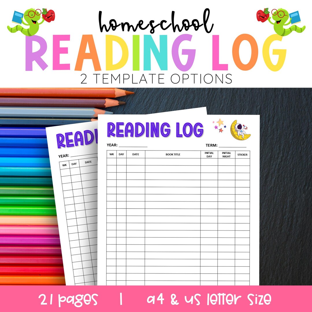 Printable Reading Log, Homeschool Reading Logs, Reading Template ...