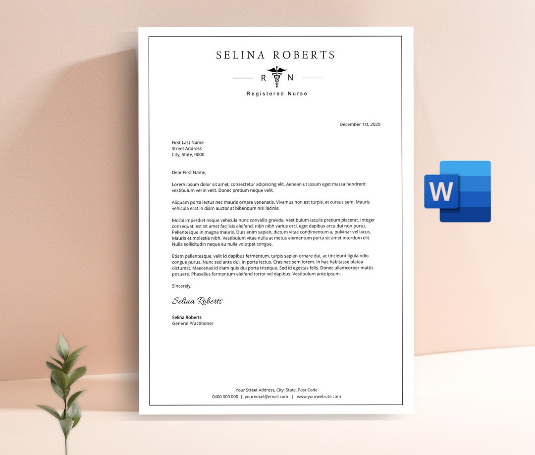 Minimal Letterhead Personal Letterhead Template, Letterhead Template ...
