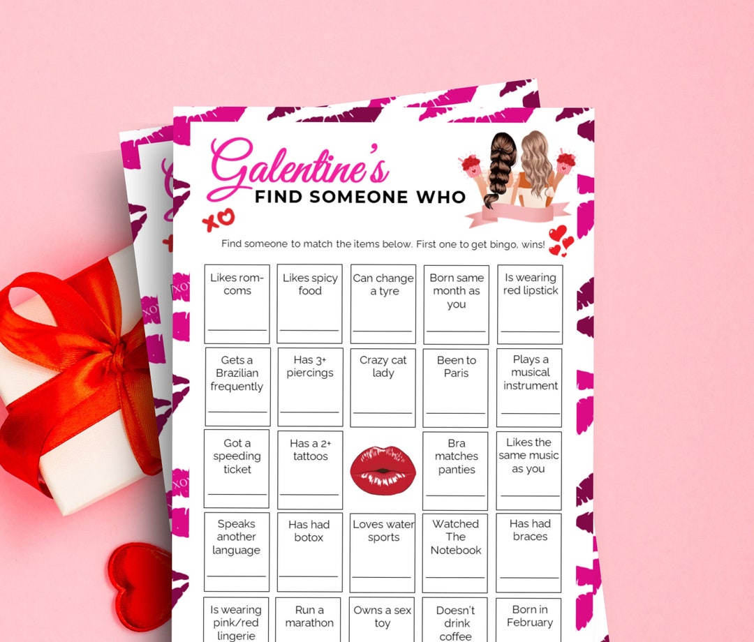 Find Someone Who Game Galentine's Day Bingo, Fun Valentine's Day ...