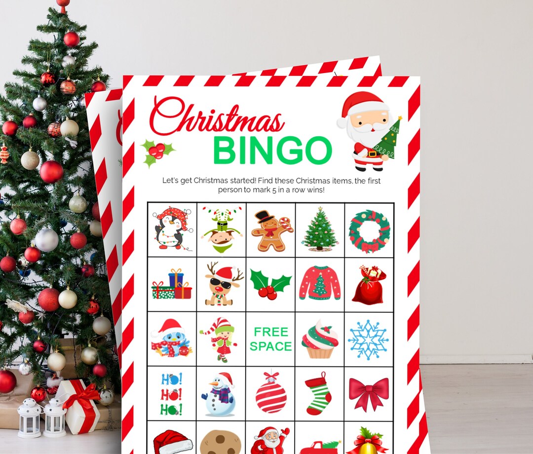 Christmas Bingo Cards, Holiday Bingo Game, Christmas Bingo Game, Winter ...