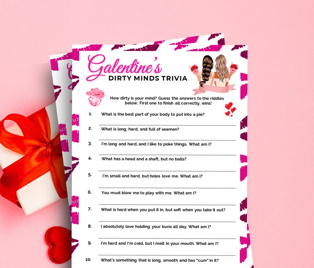 Galentine's Day Dirty Minds Trivia Game, Fun Party Games, Girls Night ...