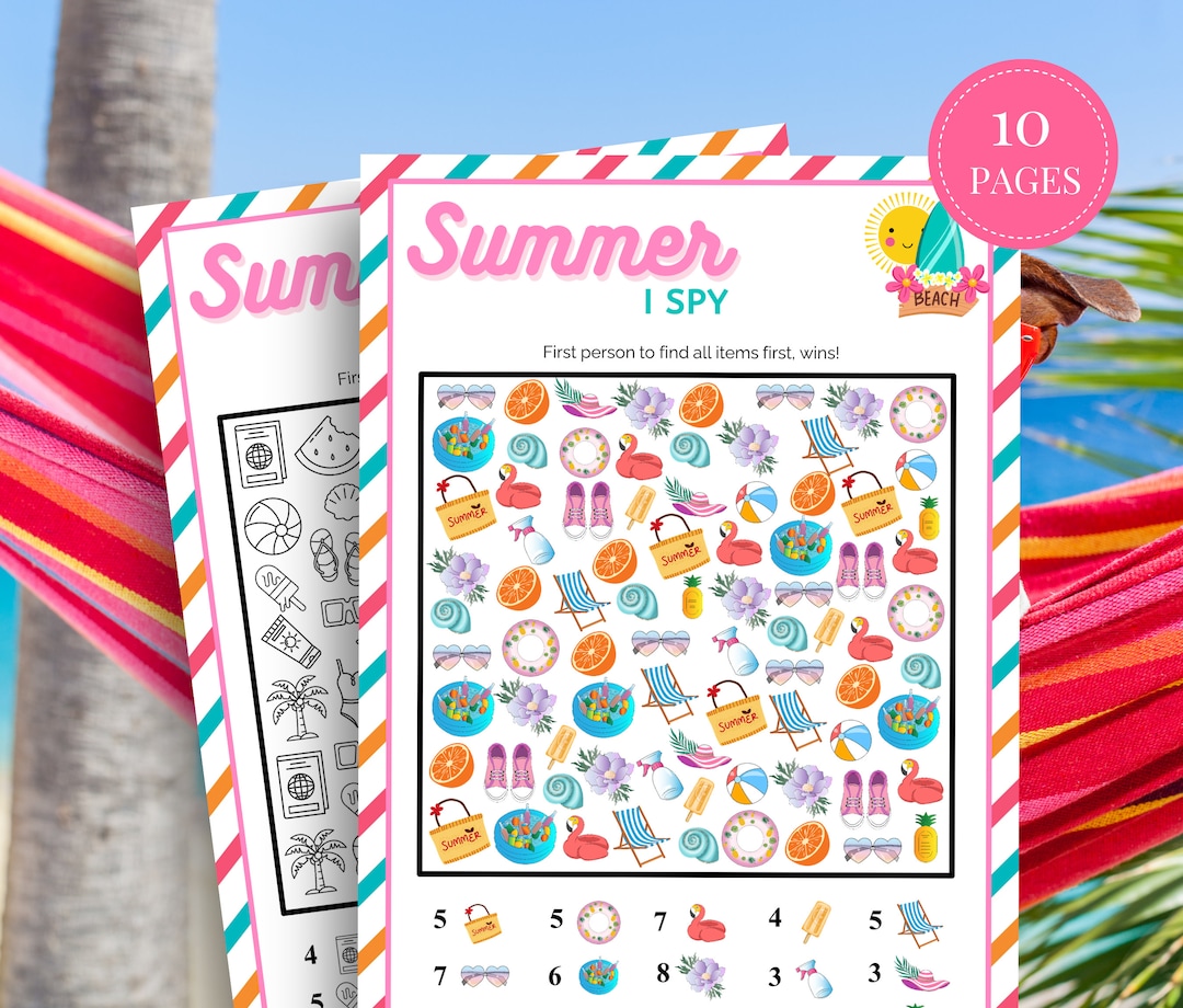 Summer I Spy Fun Summer Activity, Summer Games Printable Summer ...