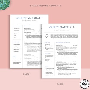 Teacher Resume Template for Word & Google Docs Teacher CV - Etsy
