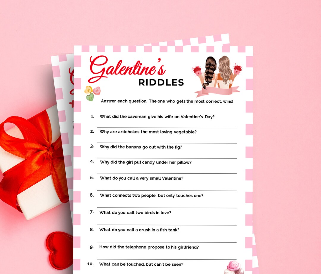 Galentine's Day Riddle Me This Game, Valentine's Day Game, Printable ...
