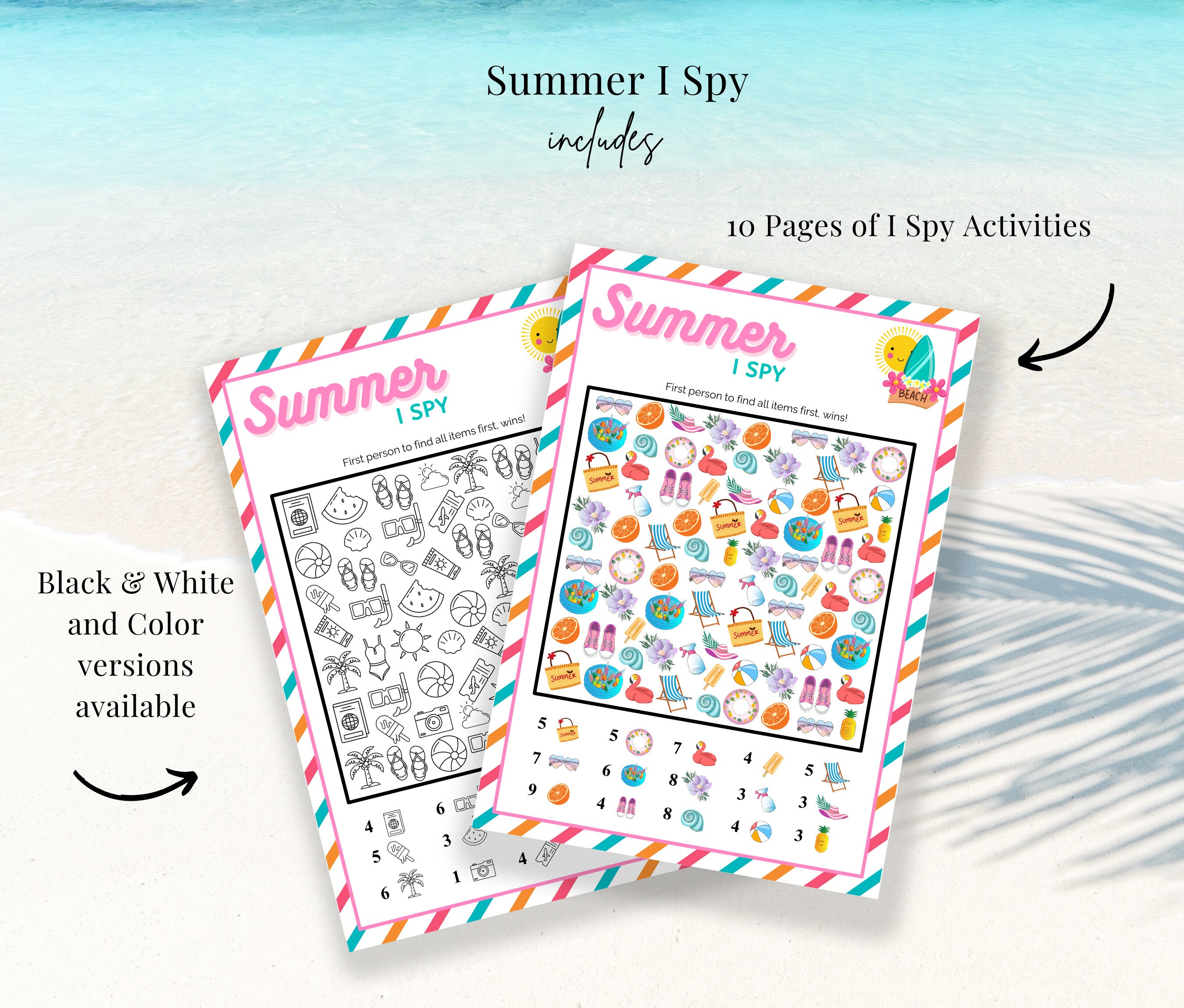 Summer I Spy Fun Summer Activity, Summer Games Printable Summer ...
