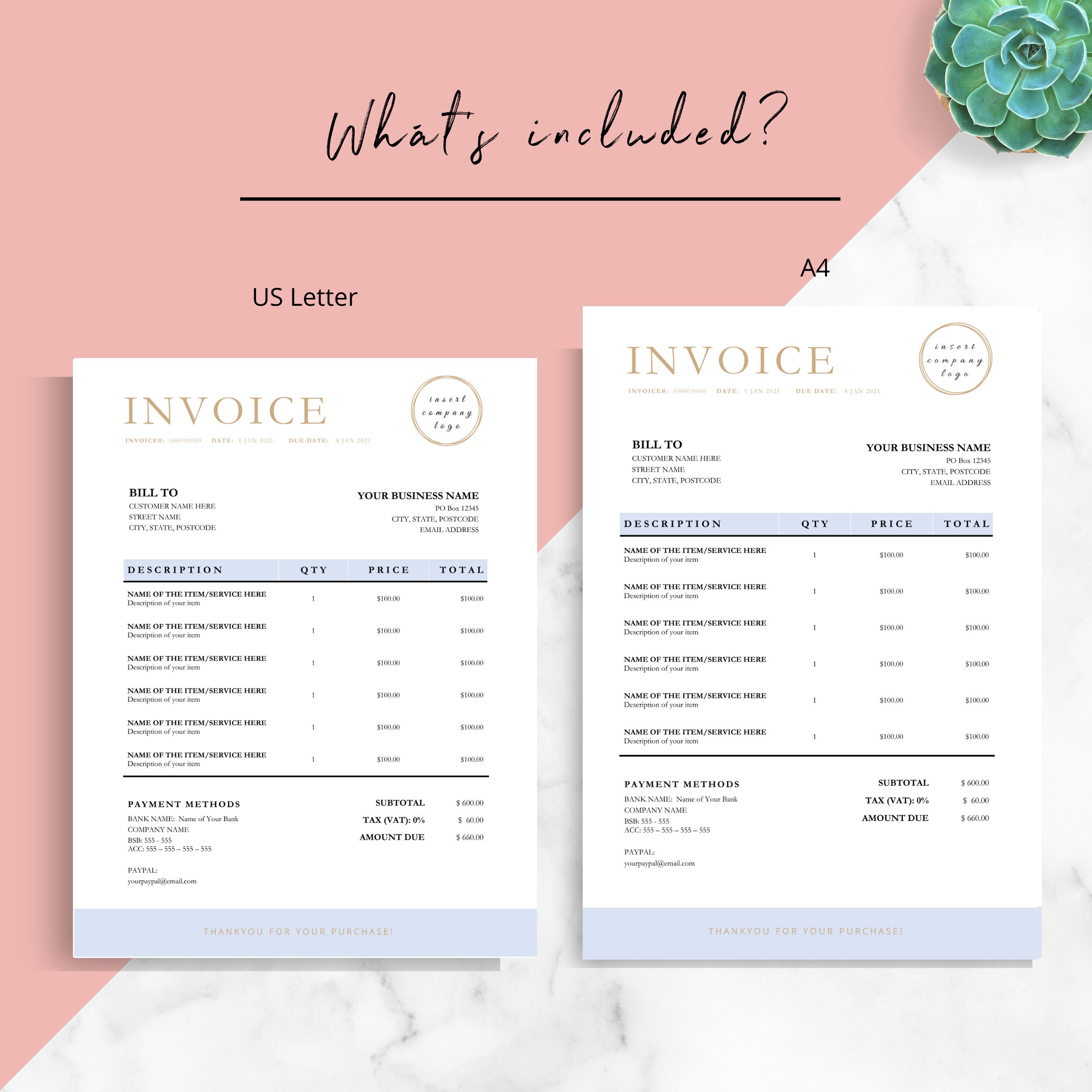 Tshirt Invoice Template Business Invoice Template Printable - Etsy