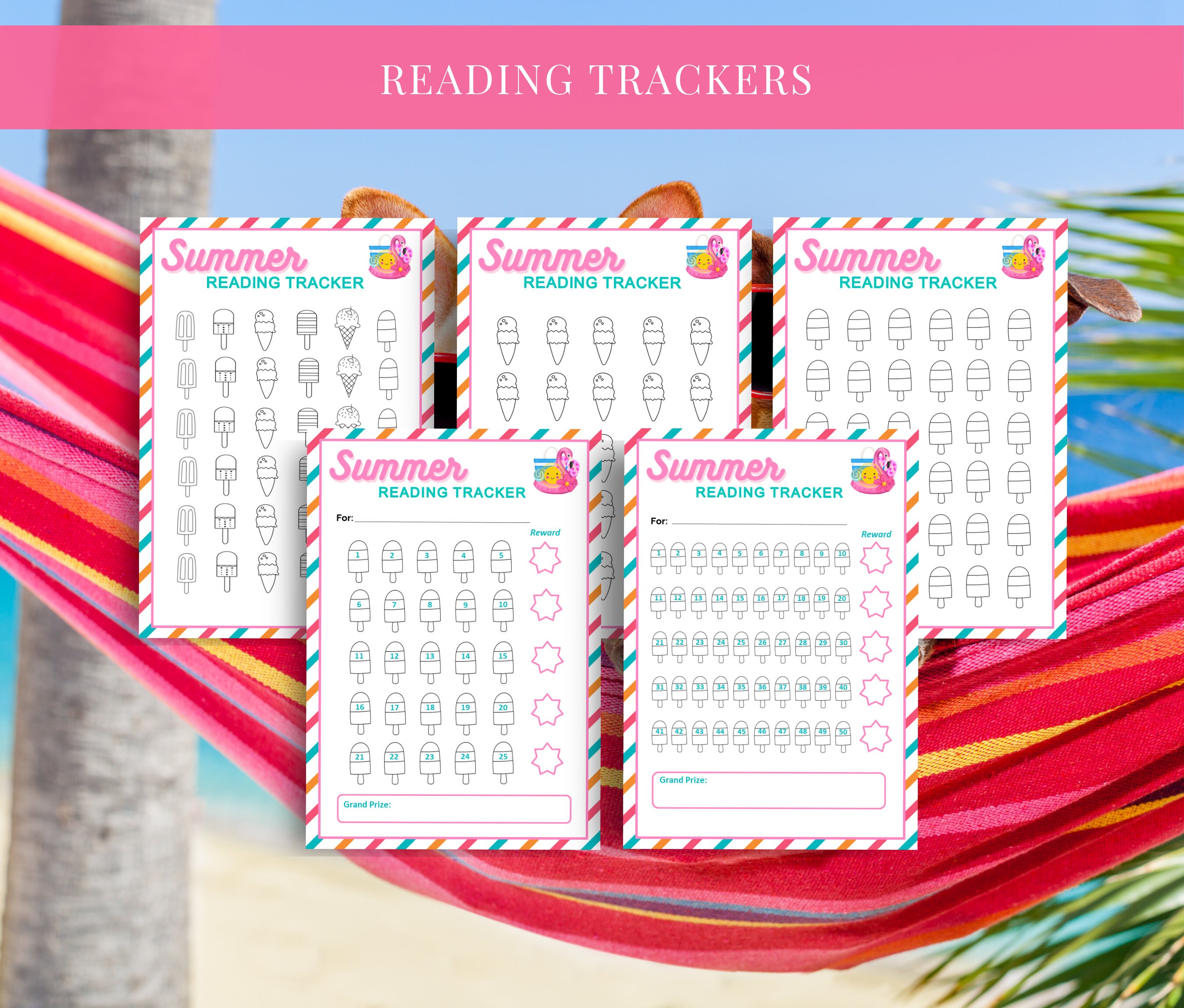 Summer Reading Chart, Printable Book Tracker, Summer Reading Challenge ...