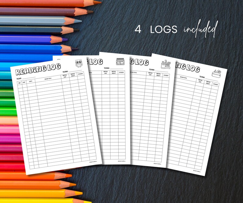 Homeschool Book Log, Printable Reading Log, Kids Reading Tracker ...