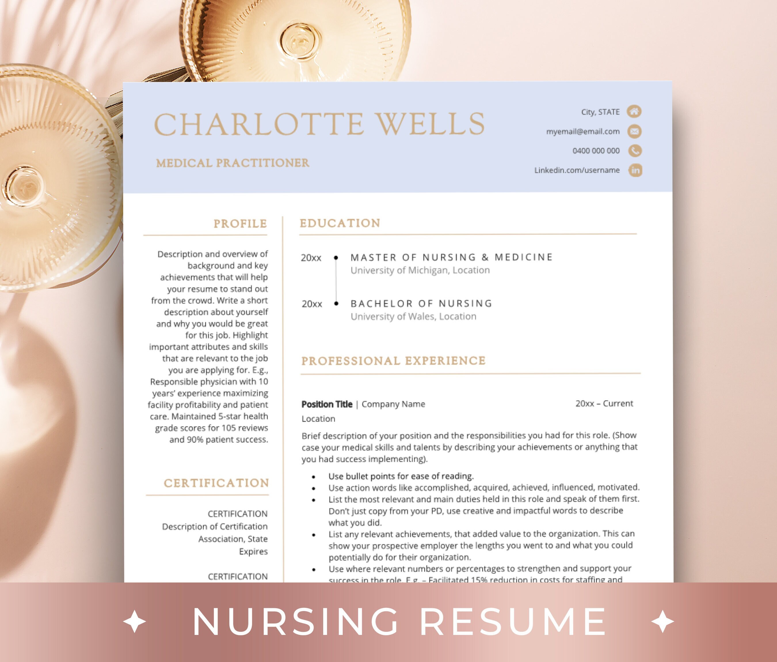 Nursing Resume Template, Pages Resume, Nurse Resume, New Grad Nurse ...