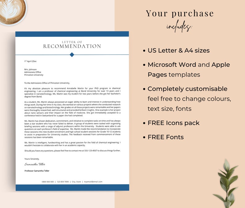 Letter of Recommendation for a High School Student, College Admission ...