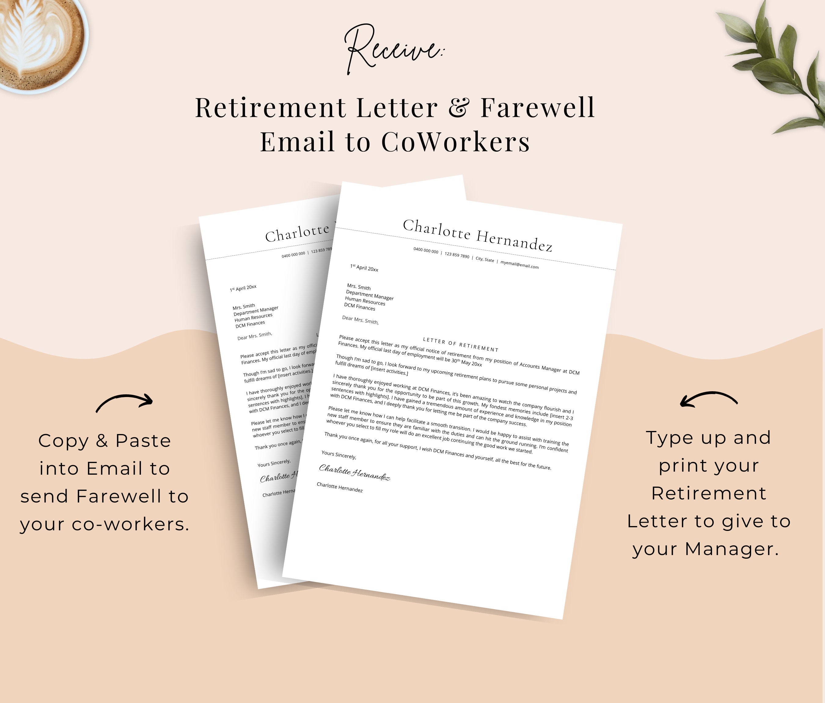 Retirement Template Apple Pages Template, Retirement Letter, Letter of ...