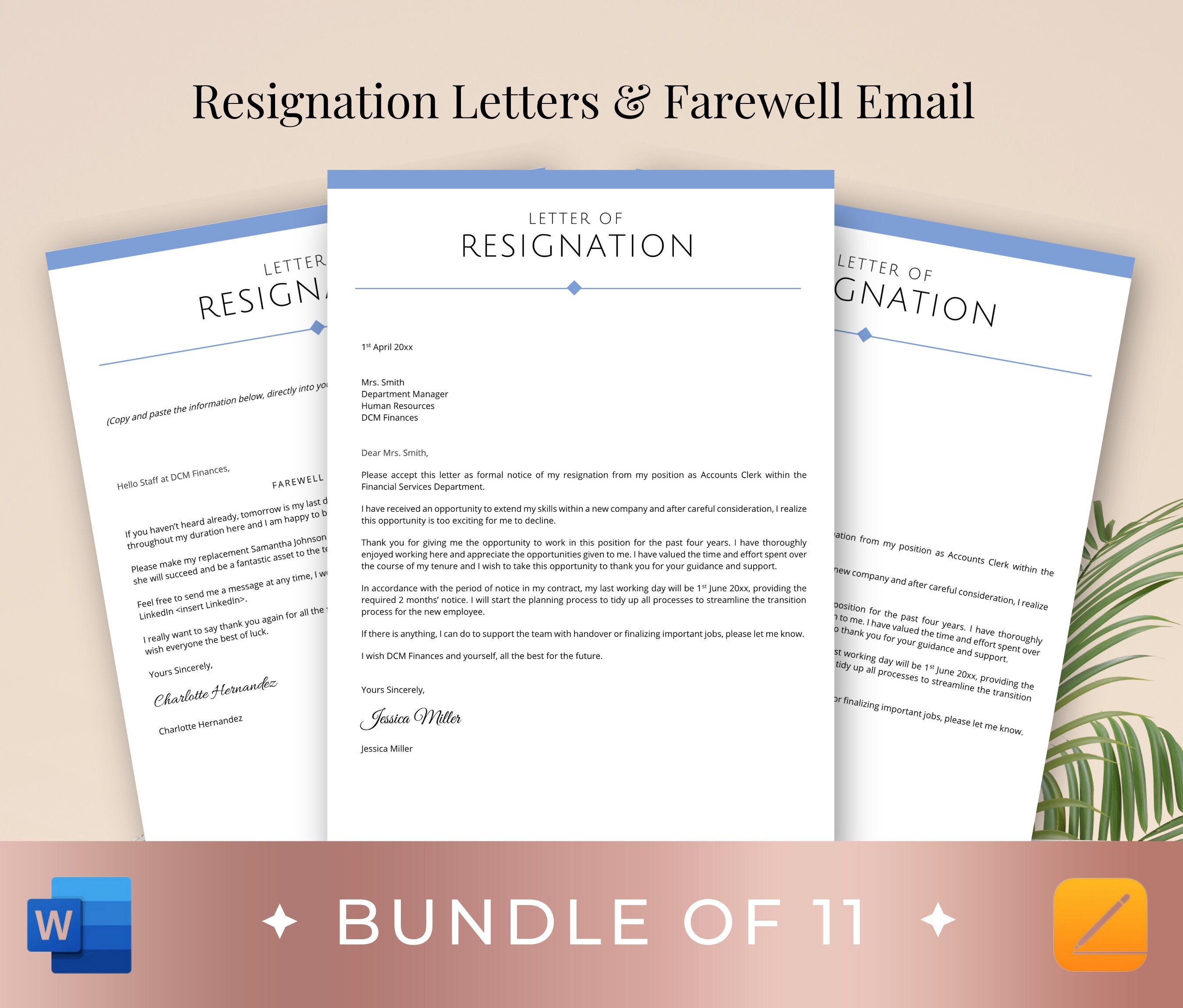 Letter of Resignation Template Notice Letter Resign Letter - Etsy Australia
