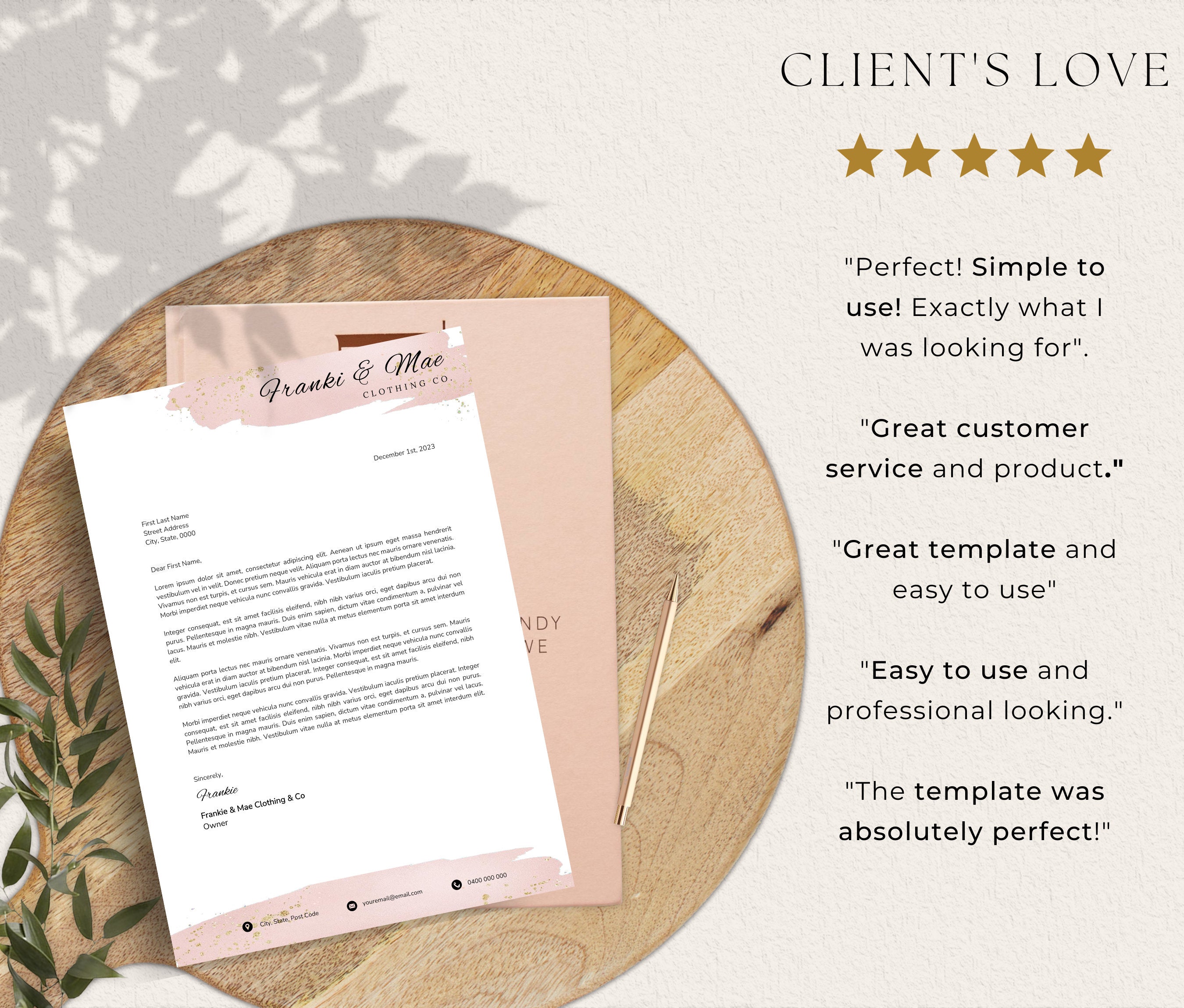 Letterhead Template for Word, Wedding Letterhead, Custom Letterhead ...