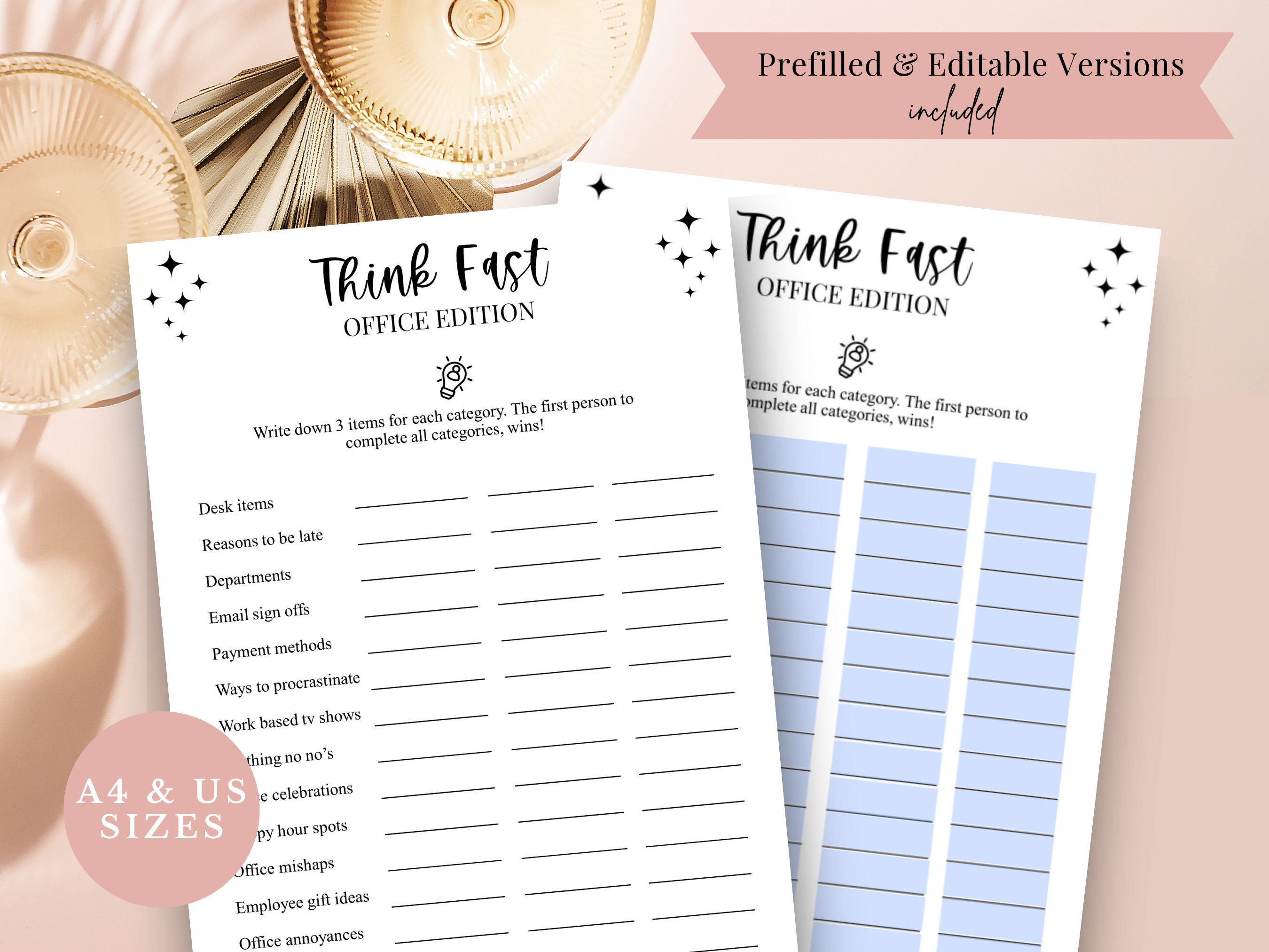 Think Fast Work Game, Office Ice Breaker, Office Party Games, Team ...