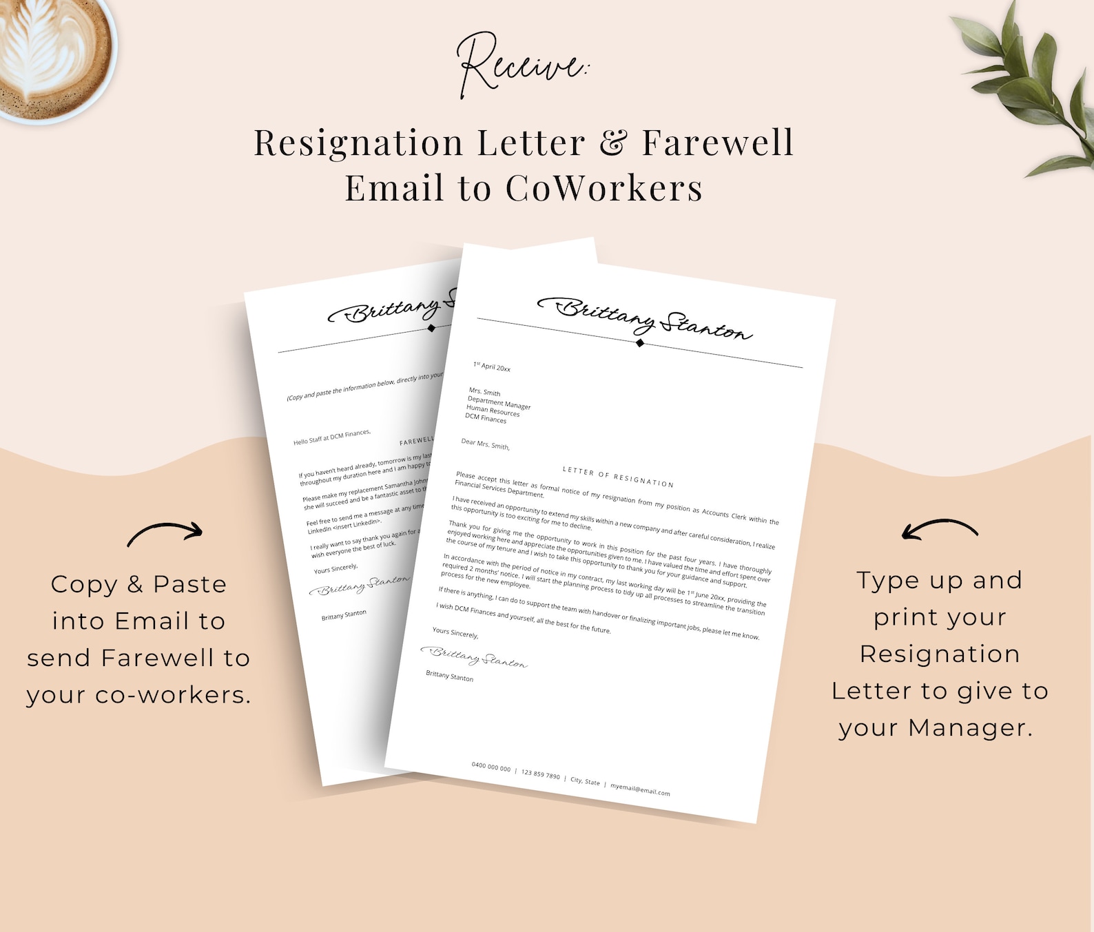 Letter of Resignation, Resignation Letter Template, MS Word & Pages, 2 ...