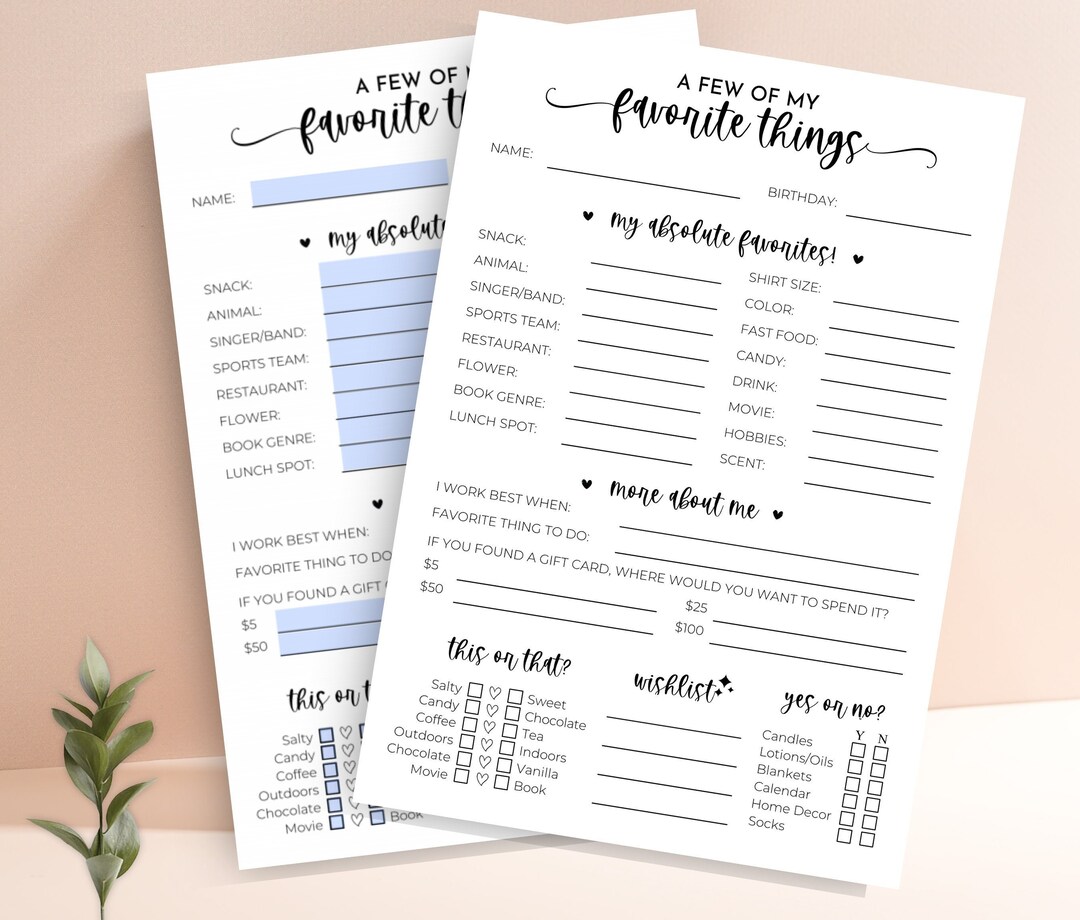 Favorite Things, Teacher Survey All About My Teacher, Get to Know Me ...