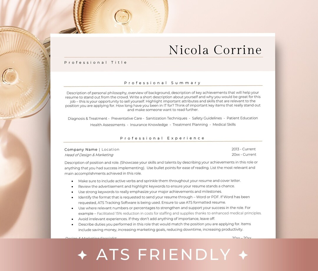 ATS Friendly Resume Template Google Docs, Resume Template Google Docs ...