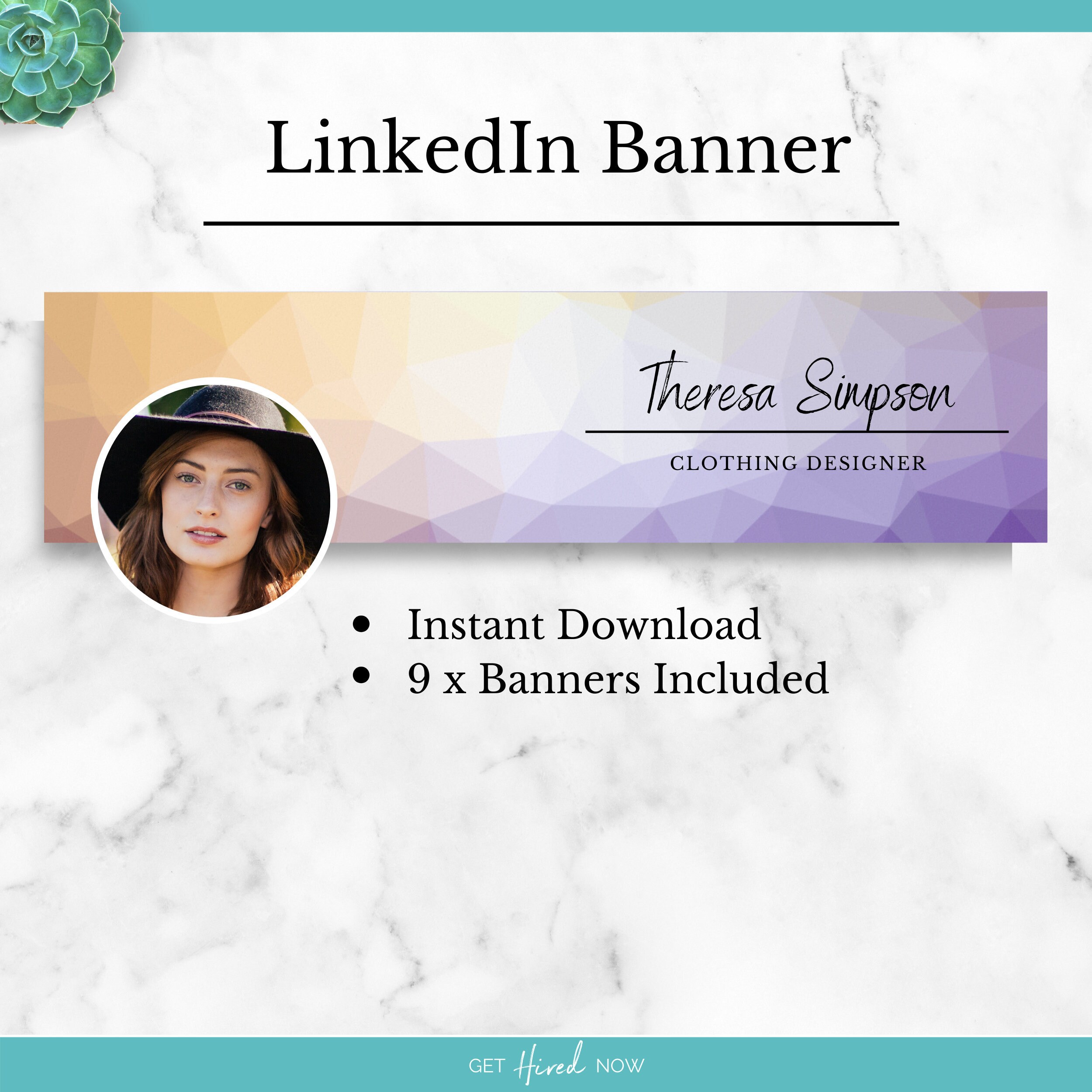 Linkedin Gradient Banner Template Linked in Profile Banner - Etsy
