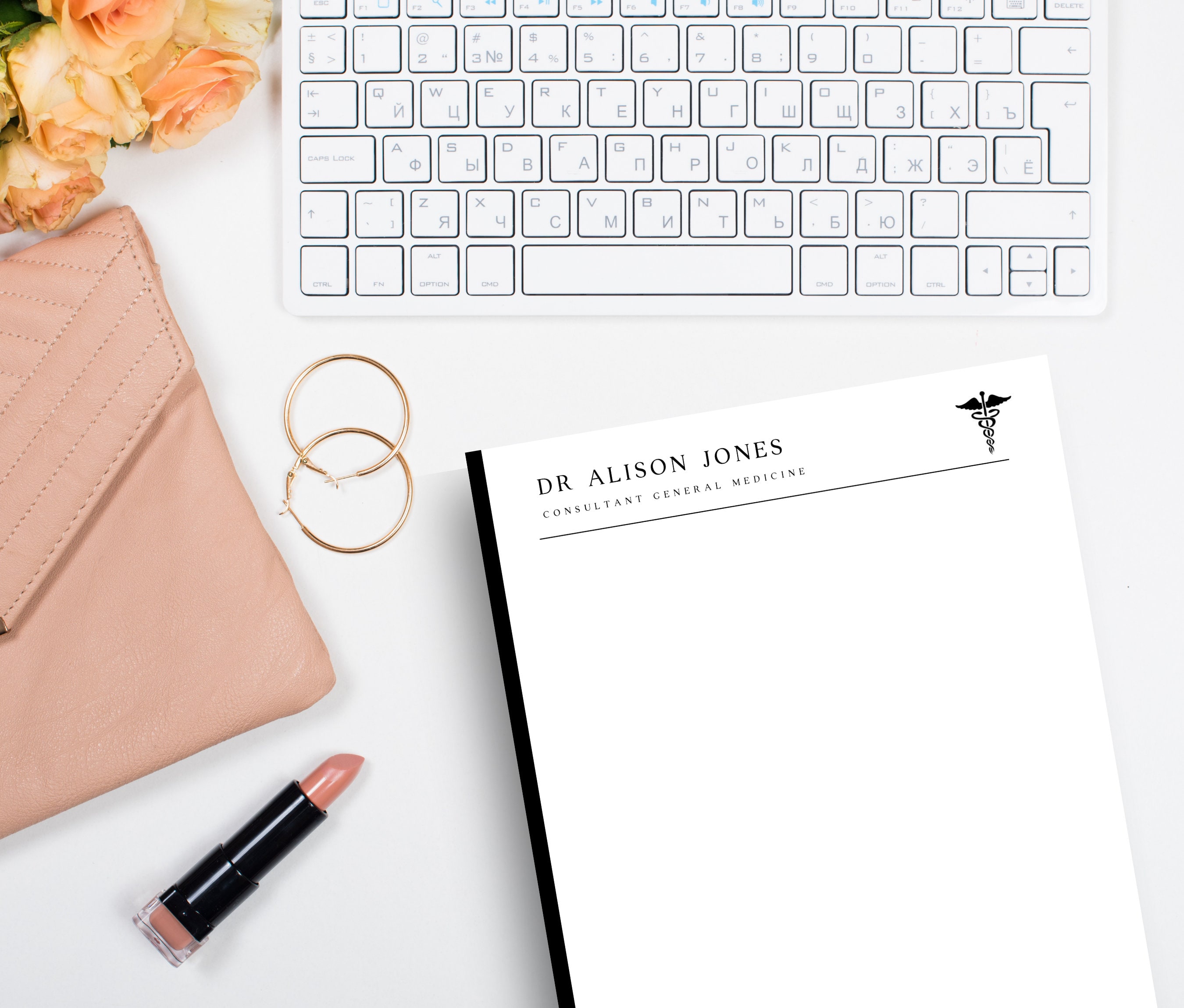 Doctor Letterhead, Nurse Stationery, Letterhead, Template, Editable ...