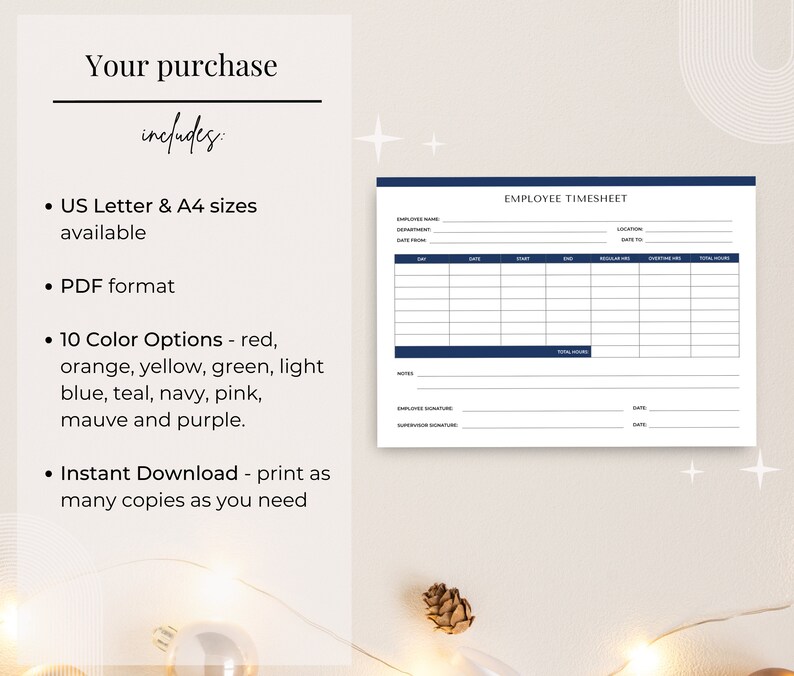 Employee Time Sheet, Timesheet Tracker, Employee Schedule Time Card ...