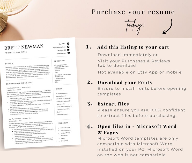 Modern Resume Format, 2026 Resume Template, Executive Resume Template ...