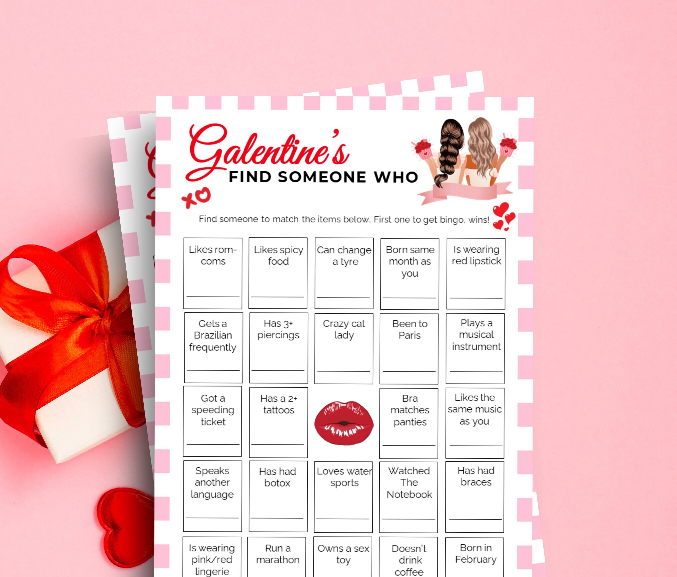 Galentine's Day Find Someone Who Game, Fun Printable Games, Valentine's ...