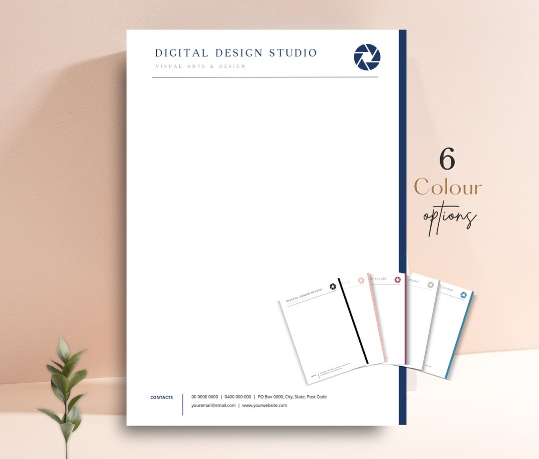 Digital Letterhead, Personal Letterhead Template, Business Letterhead ...