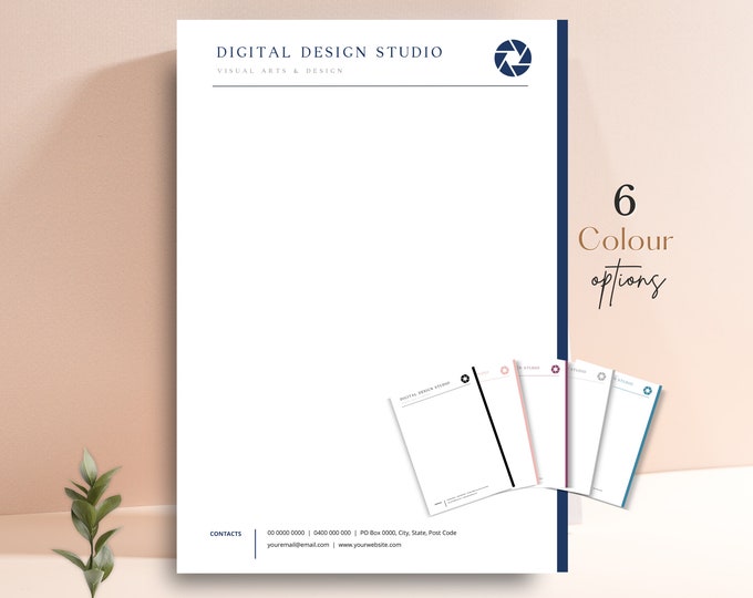 Digital Letterhead, Personal Letterhead Template, Business Letterhead ...