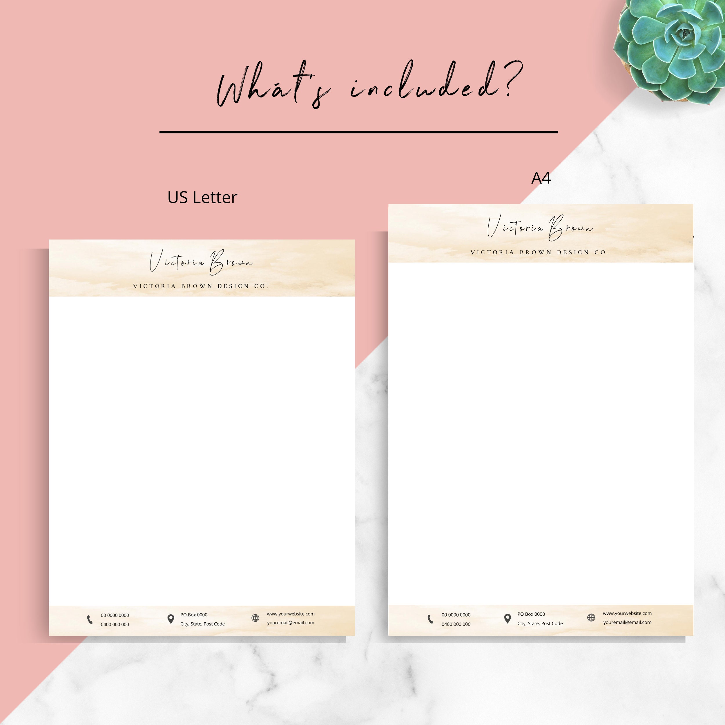 Letterhead Template Business Letterhead Editable US Letter - Etsy