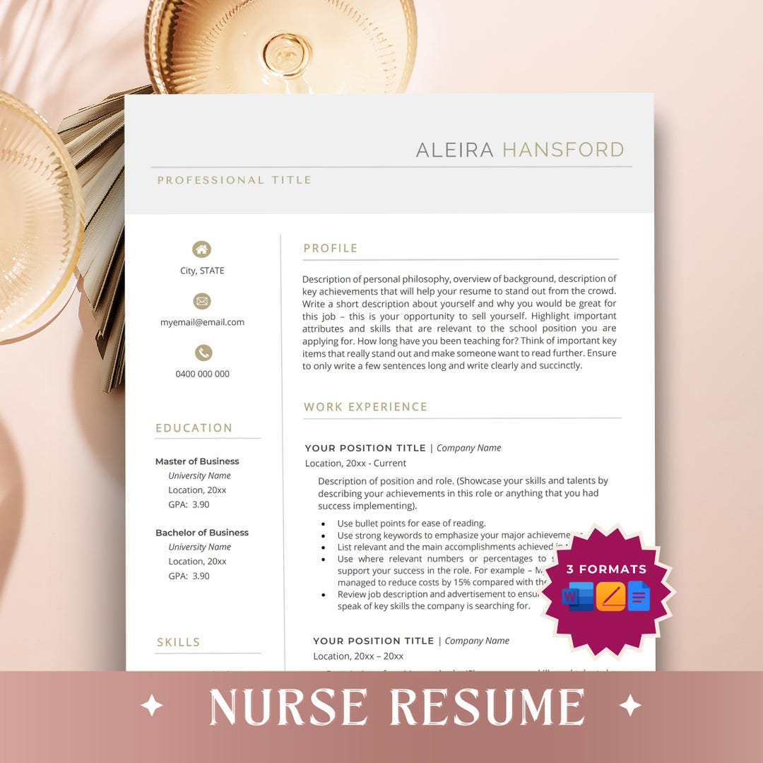 Remote Nurse Resume, Resume Template Google Docs, Registered Nurse ...