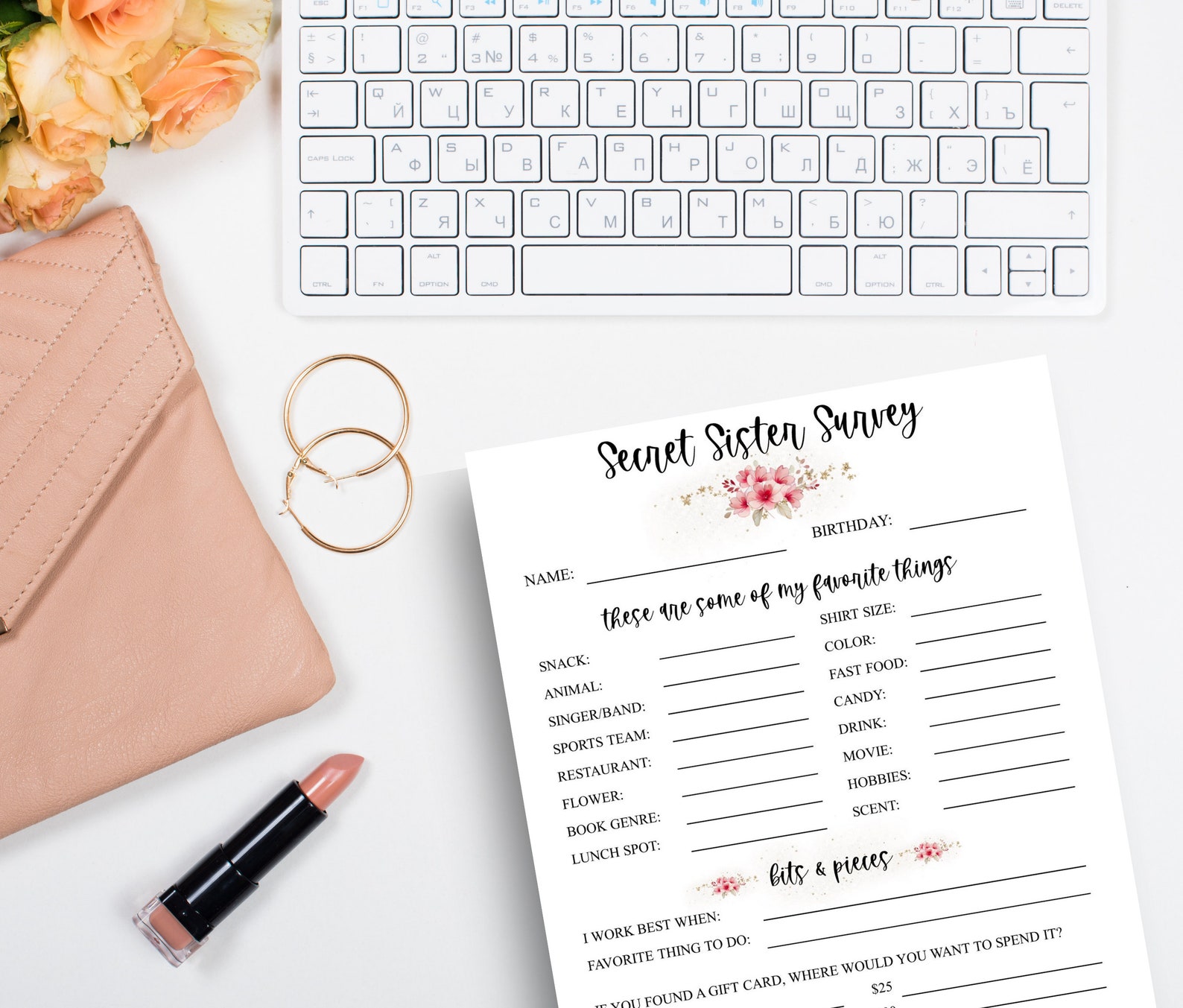 Secret Sister Questionnaire Get to Know You Template Secret Sister ...