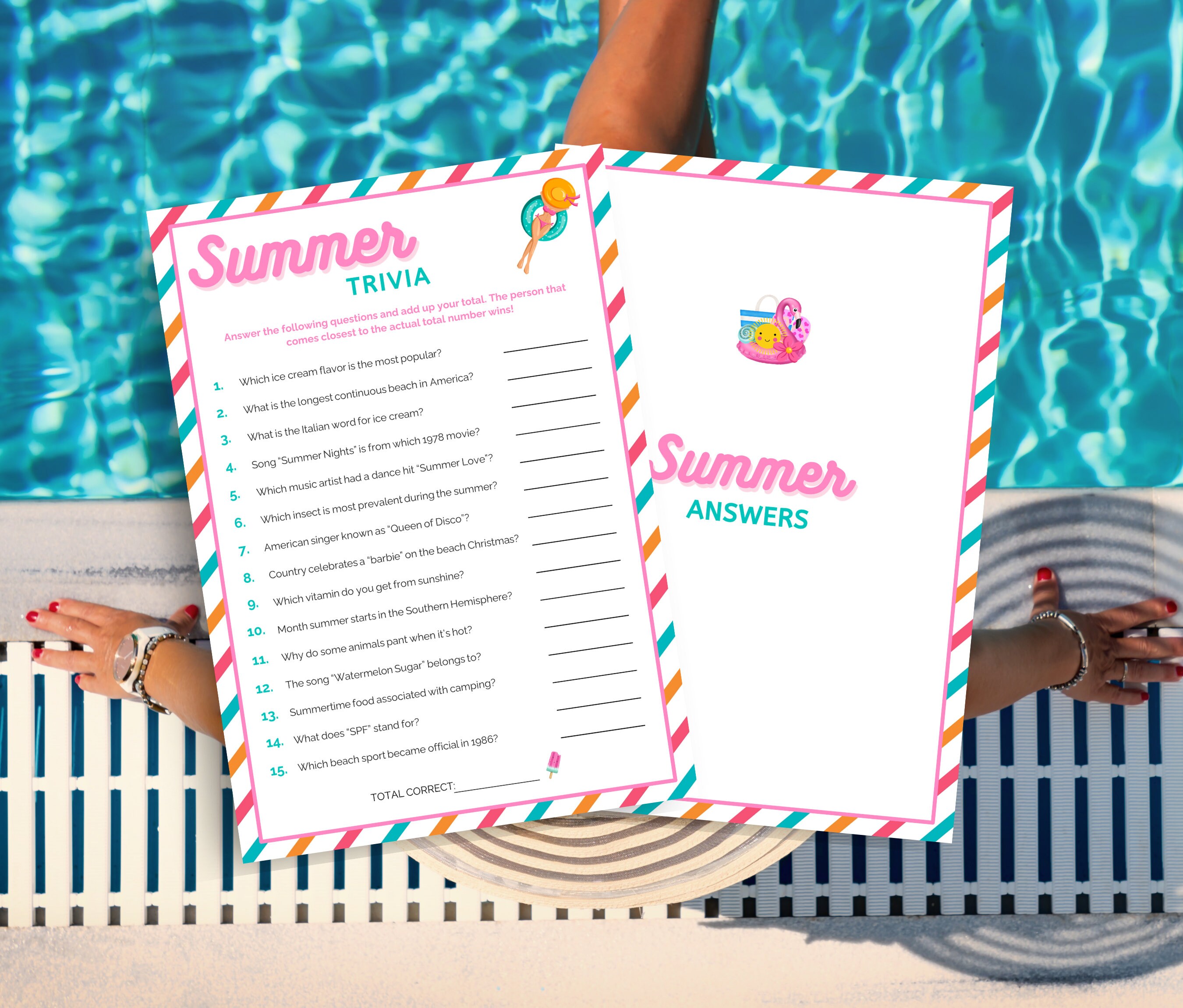 Summer Trivia Game Summertime Games, Summer Party Games, Pool Party ...