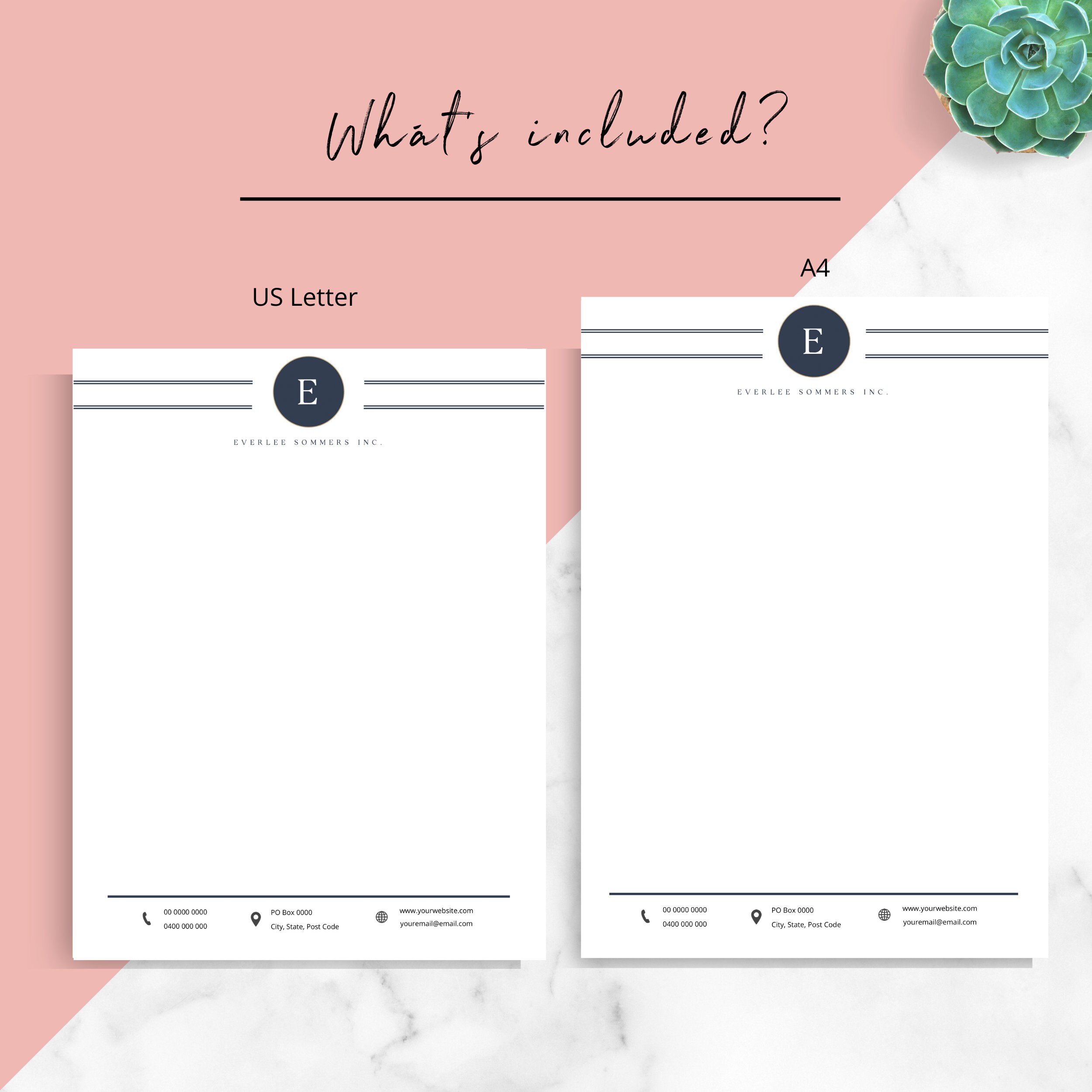 Business Letterhead Letterhead Template Word Custom - Etsy