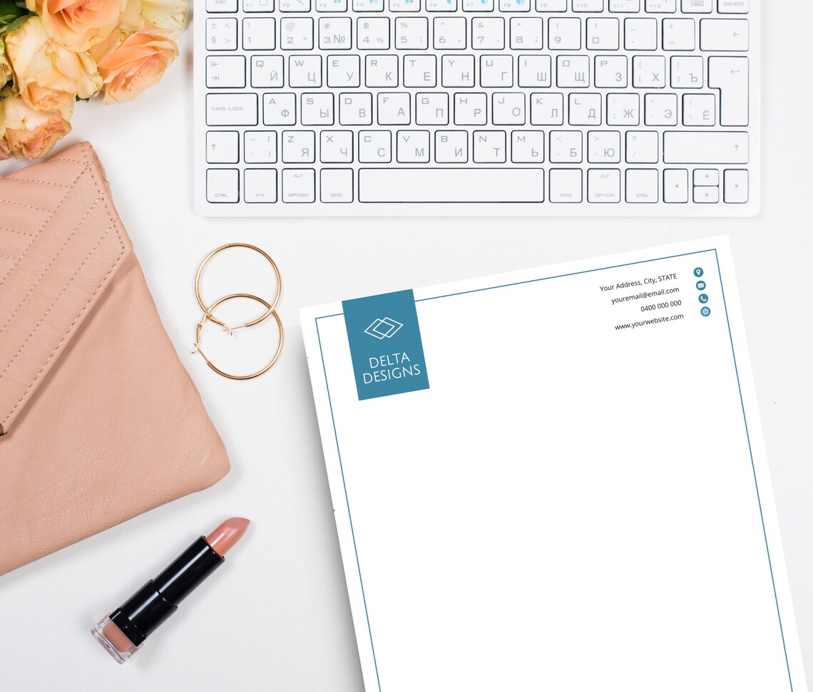 Business Letterhead, Letterhead Template Word Editable, Clean ...