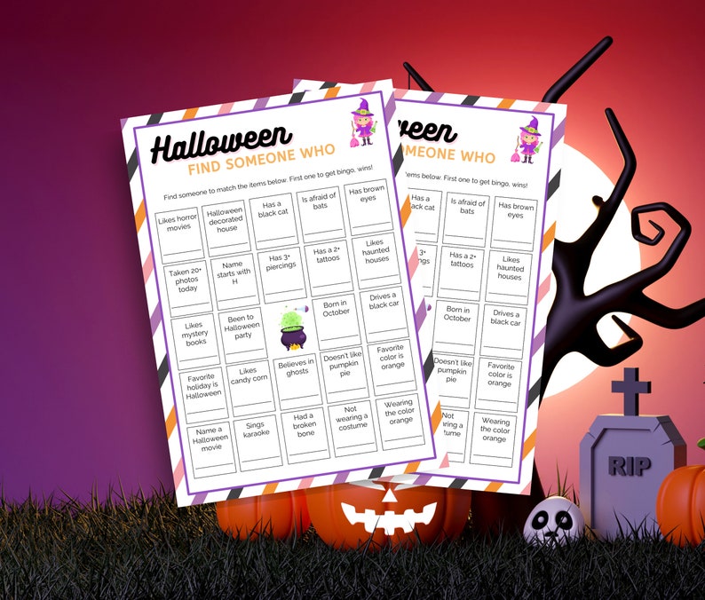 Halloween Find the Guest, Halloween Party Printable, Find Someone Who ...