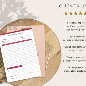 Timesheet Template, Employee Timesheet, Printable Work Schedule ...