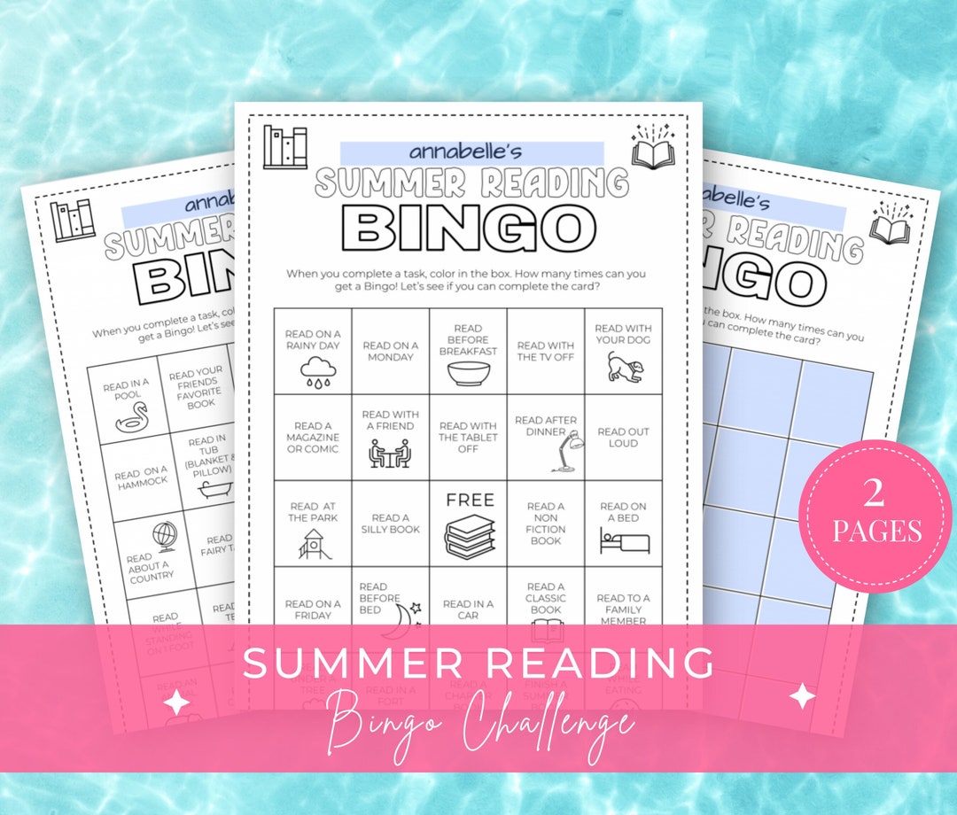 Summer Reading Bingo, Summer Reading Challenge, Kids Reading Bingo ...