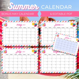 Summer Planner 2025, Editable Printable Summer Planner Template, Kids ...