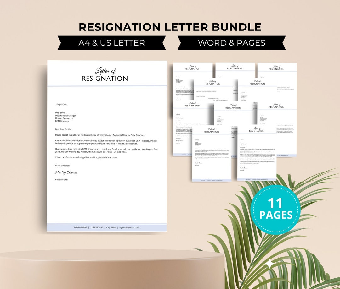 Resignation Letter Template, Resignation Template, Microsoft Word ...