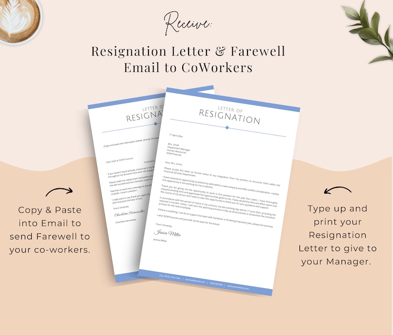 Letter of Resignation, Resignation Letter Template, Microsoft Word and ...